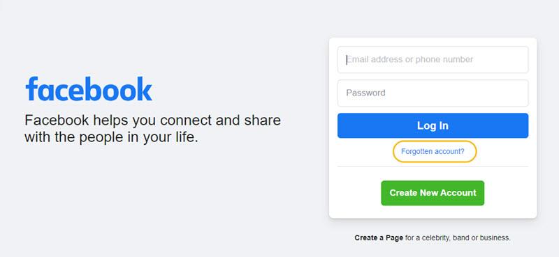 Instructions for logging into a basic facebook account using the form ...